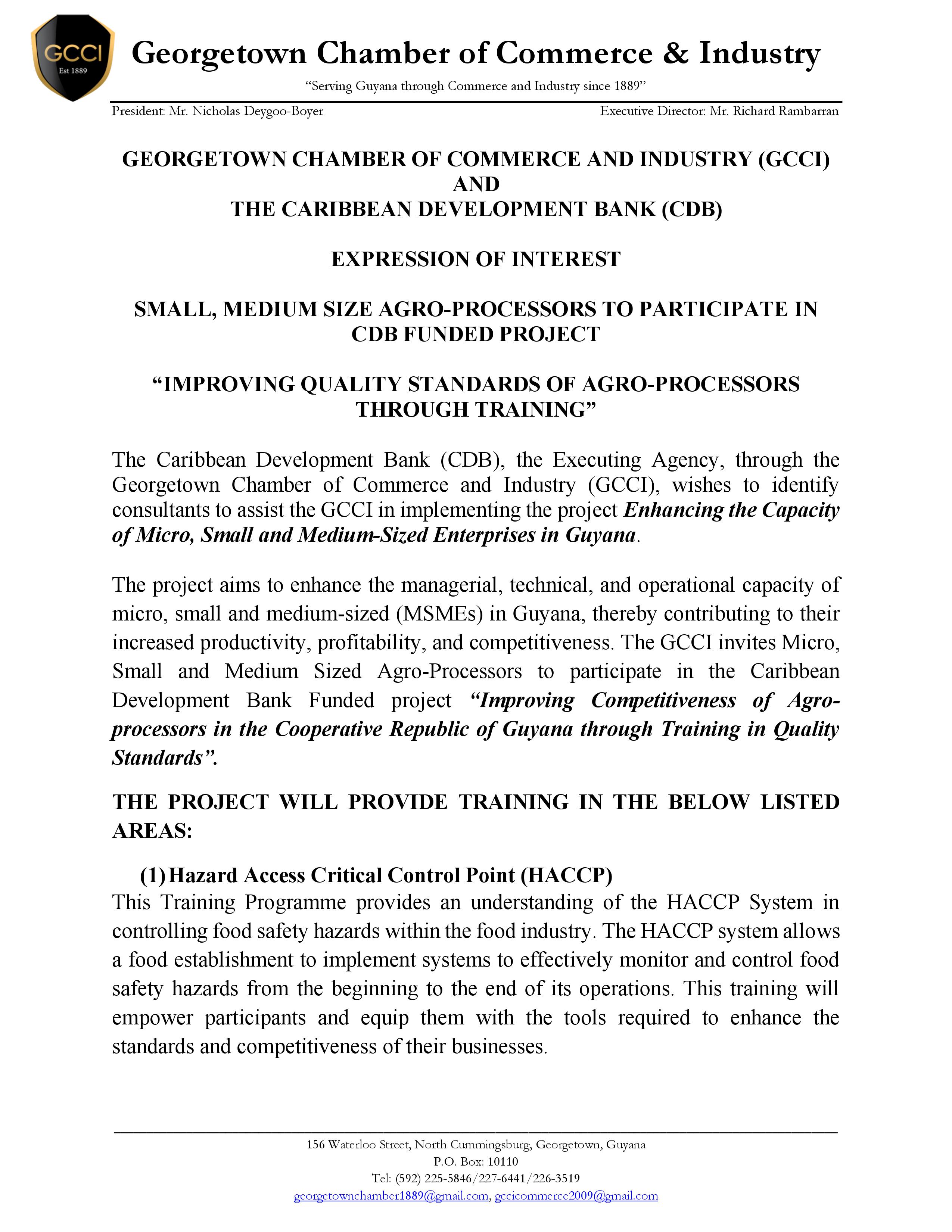 REQUEST FOR EXPRESSIONS OF INTEREST: CONSULTANCY SERVICES – Georgetown ...